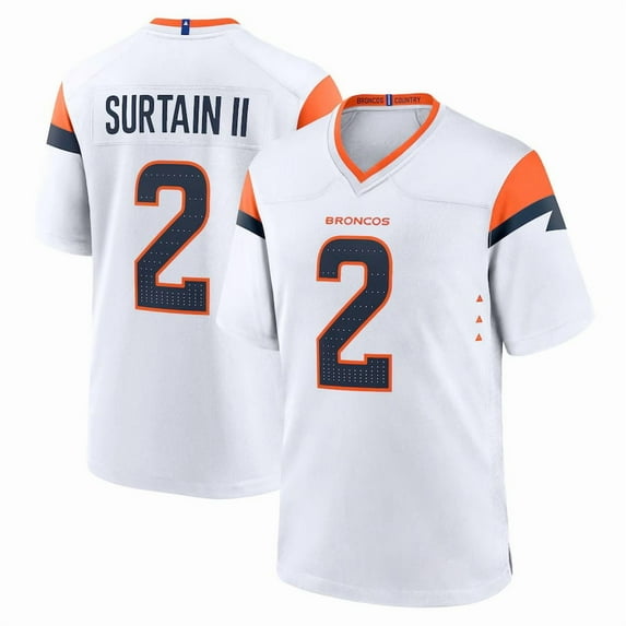 Youth Denver Surtain II 2 White Sports Player Game Stitched Name Number ...