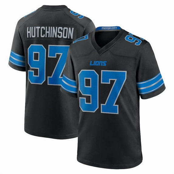Youth Detroit Hutchinson 97 Black Sports Player Game Stitched Name ...