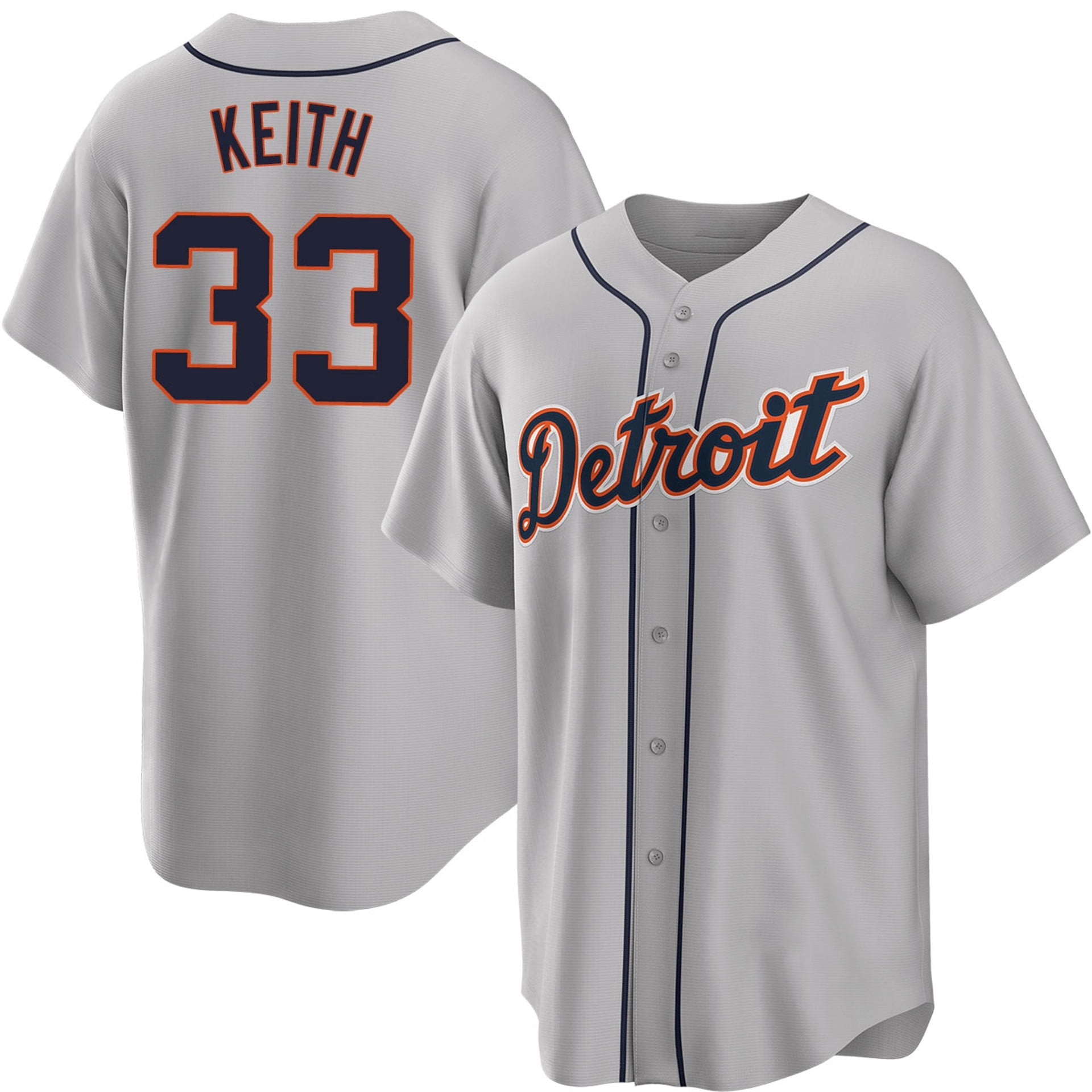 Youth Detroit Keith 33 Gray Replica Stitched Player T-shirts Sports ...