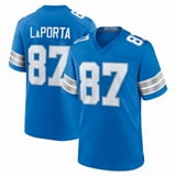 Youth Detroit LaPorta 87 Blue Sports Player Game Stitched Name Number T ...