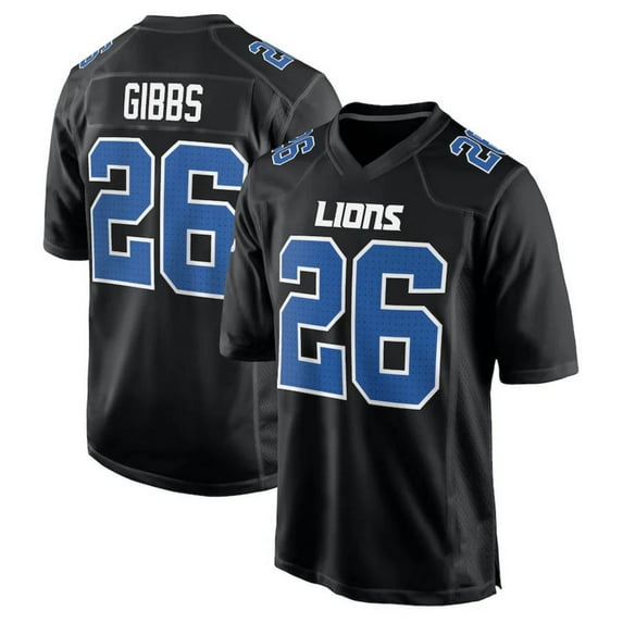 Youth Detroit Player Short-Sleeved Tops Gibbs 26-Carbon Black ...