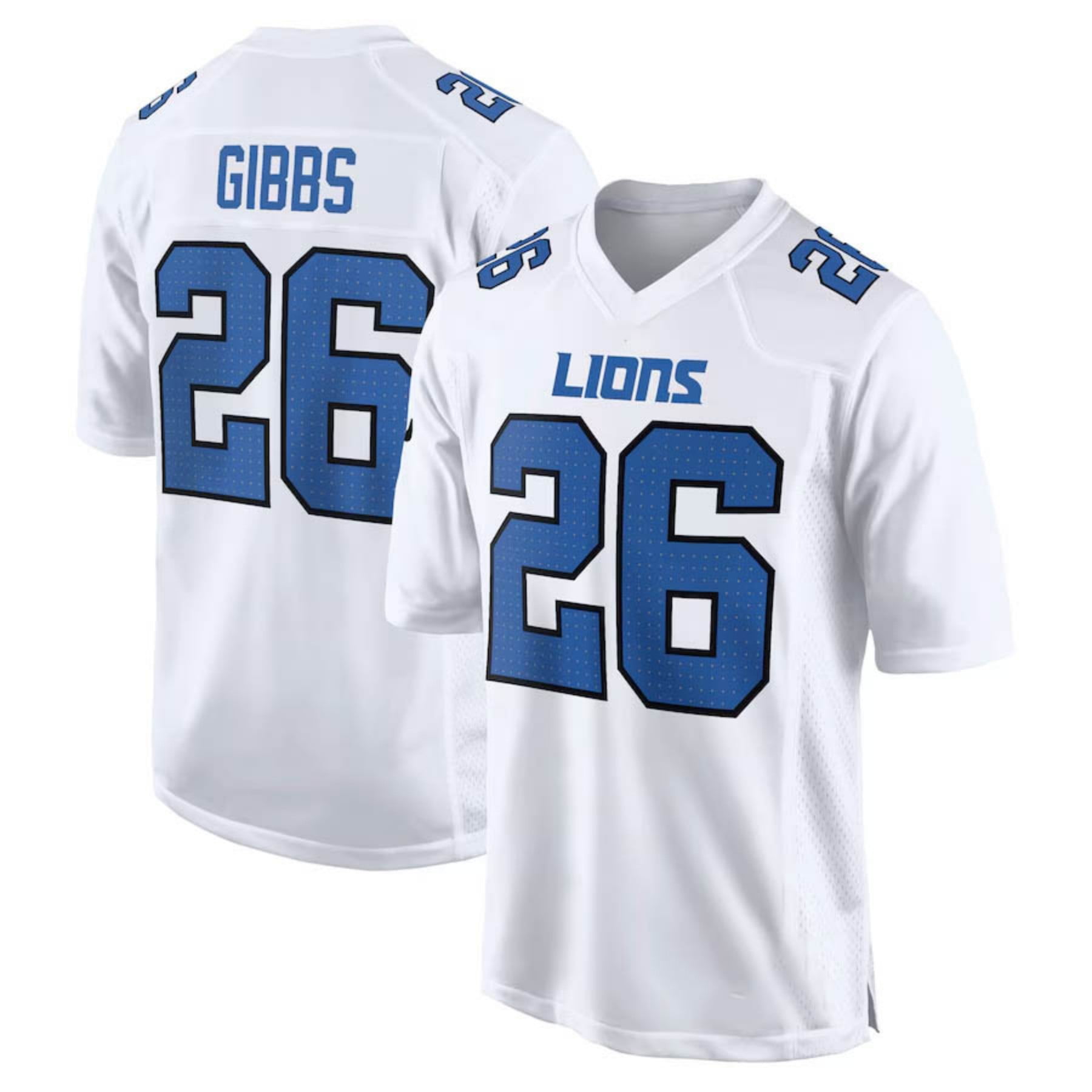 Youth Detroit Player Short-Sleeved Tops Gibbs 26-White Embroidered ...
