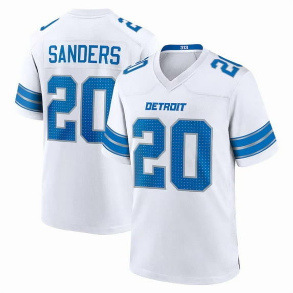 Youth Detroit Sanders 20 White Sports Player Game Stitched Name Number ...