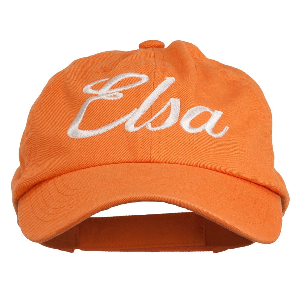 Youth Elsa Embroidered Washed Chino Twill Cap - Orange OSFM - Walmart.com