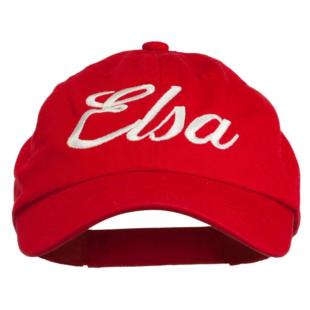 Youth Elsa Embroidered Washed Chino Twill Cap - Red OSFM - Walmart.com