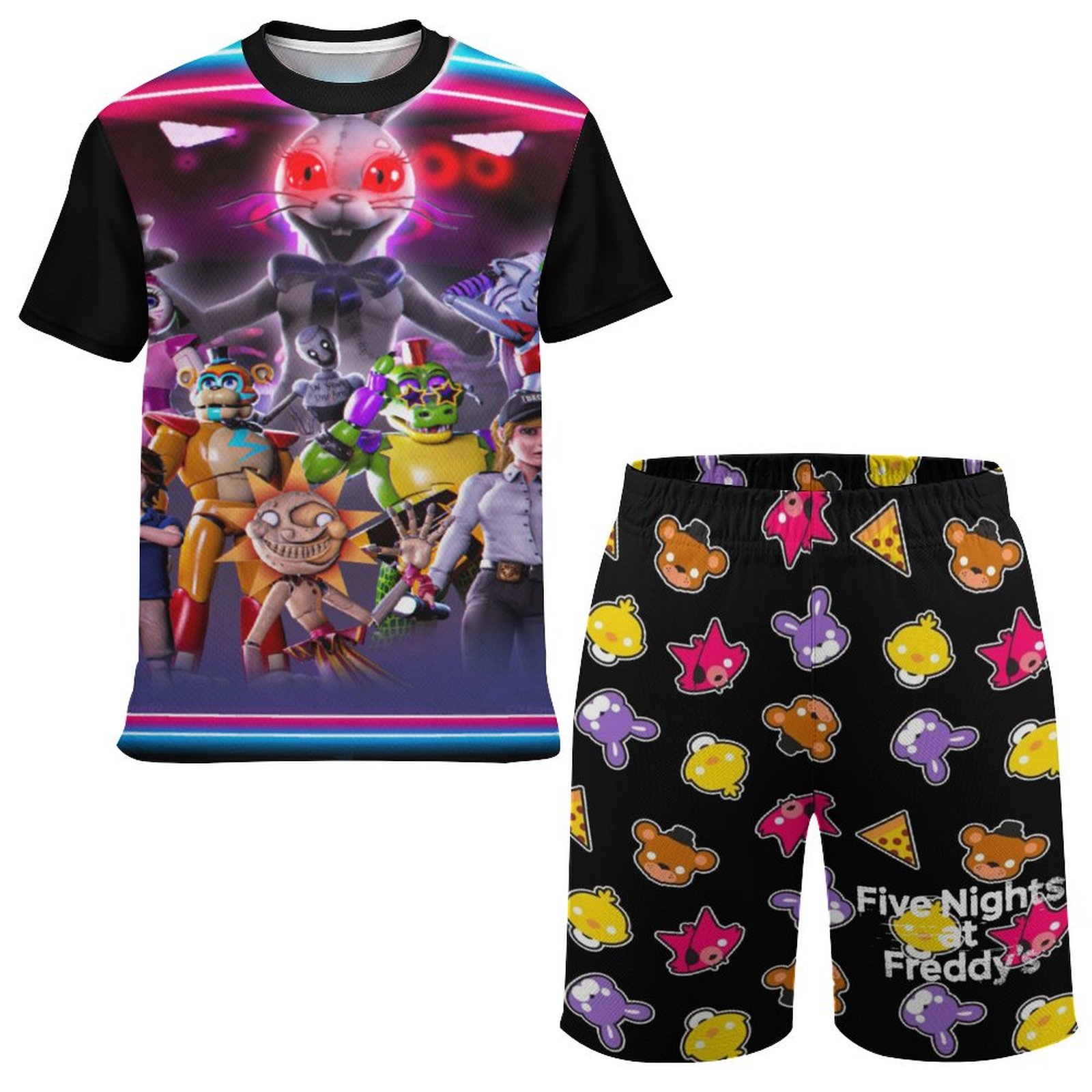 Youth Five Nights At Fre-dd Shirt Set Game Movie Character Tee and ...
