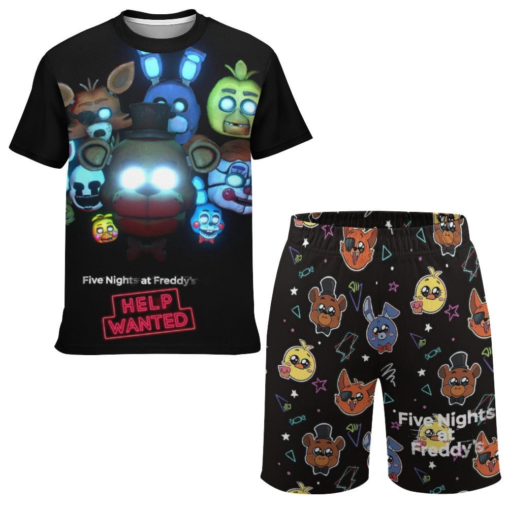 Youth Five Nights At Fre-dd Shirt Set Game Movie Character Tee and ...