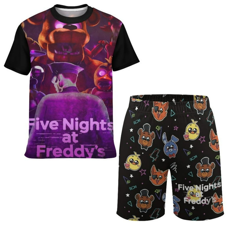 Youth FNAF Five Night At Freddy s Shirt Set Game Movie Character Tee and Pants 3D Graphic Short Set Costume Clothes For Teen Boys Girls