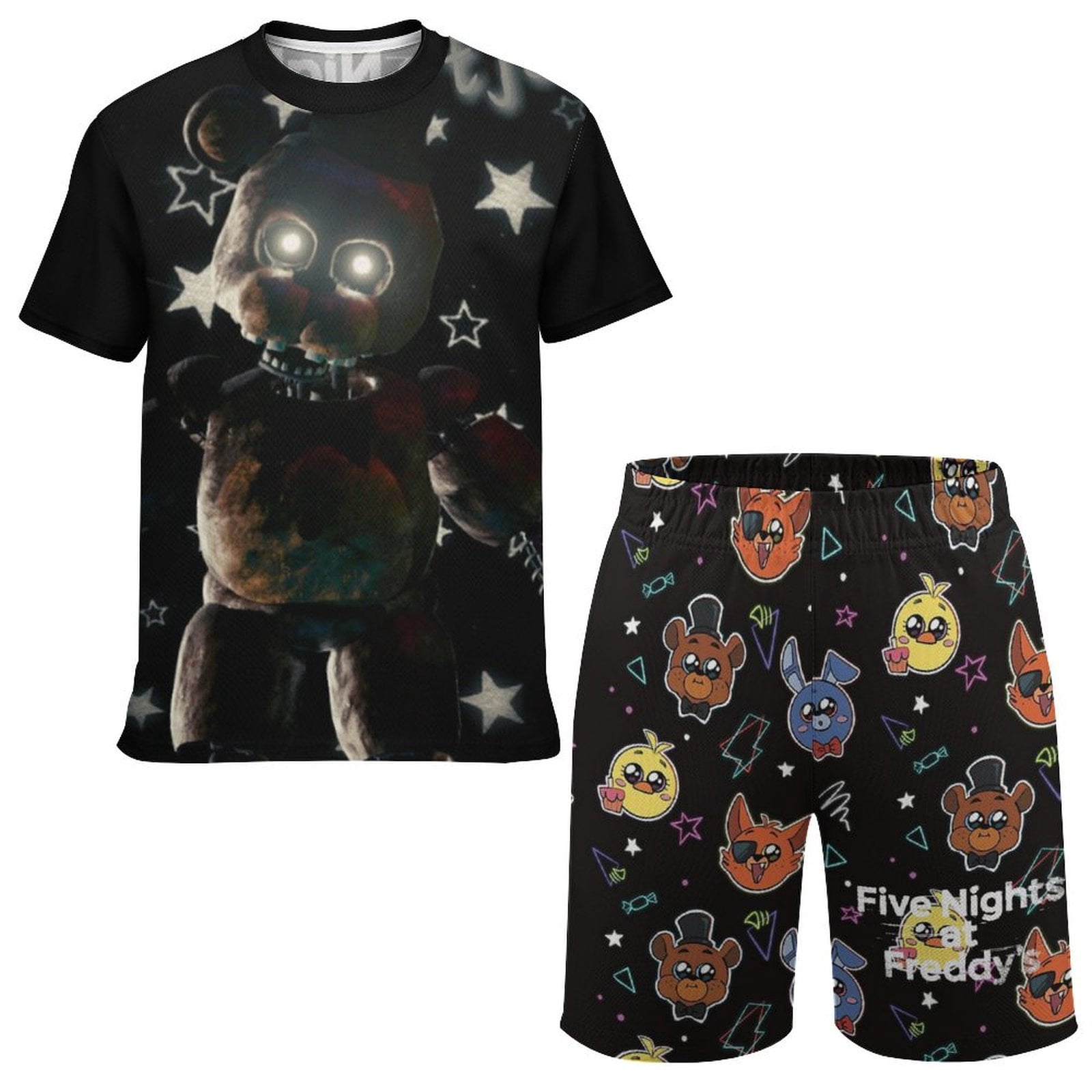 Youth Five Nights At Fre-dd Shirt Set Game Movie Character Tee and ...