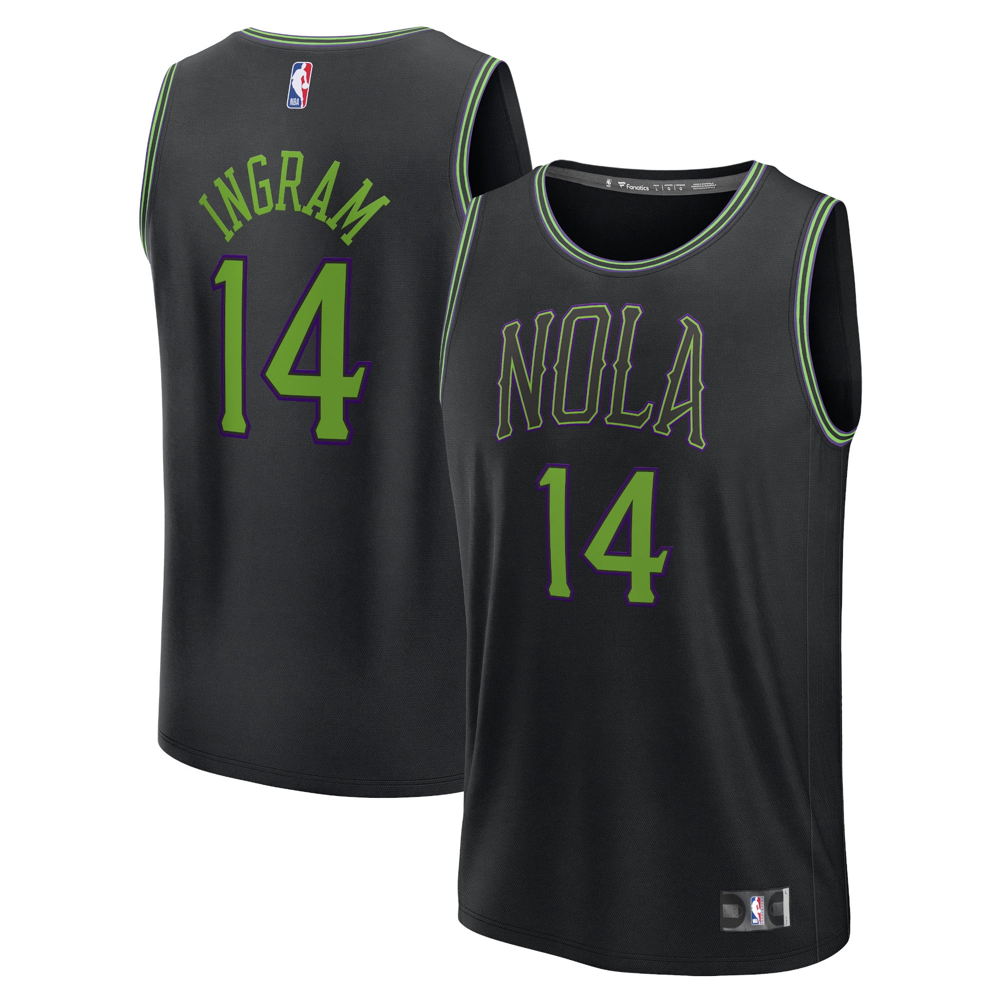 Men's Fanatics Brandon Ingram Black New Orleans Pelicans Fast Break ...