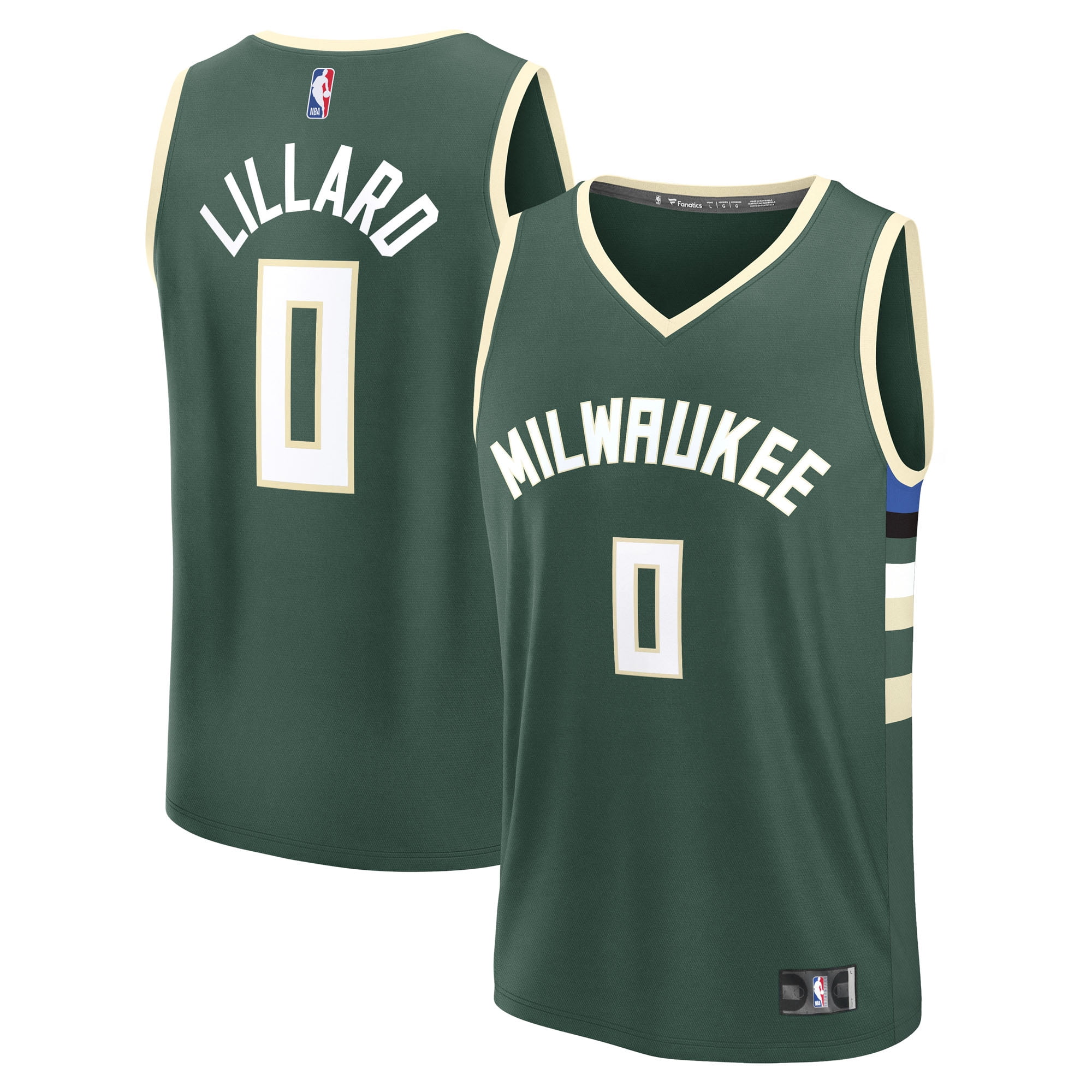 Youth Fanatics Damian Lillard Hunter Green Milwaukee Bucks Fast Break ...