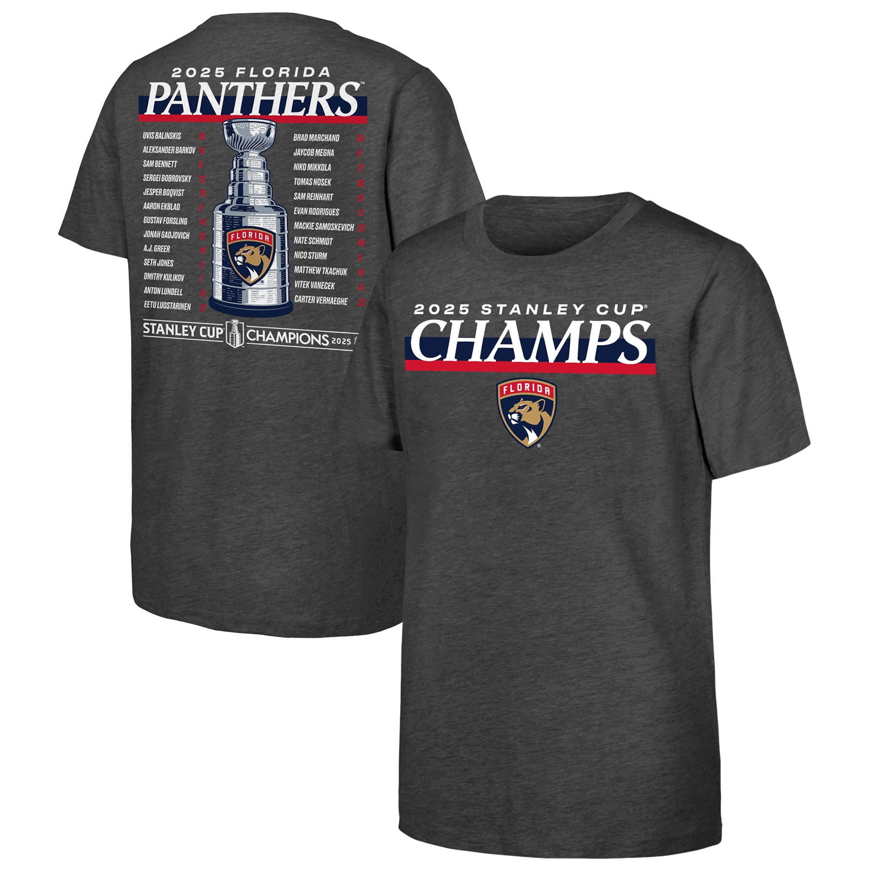 Youth Fanatics Heather Charcoal Florida Panthers 2025 Stanley Cup ...