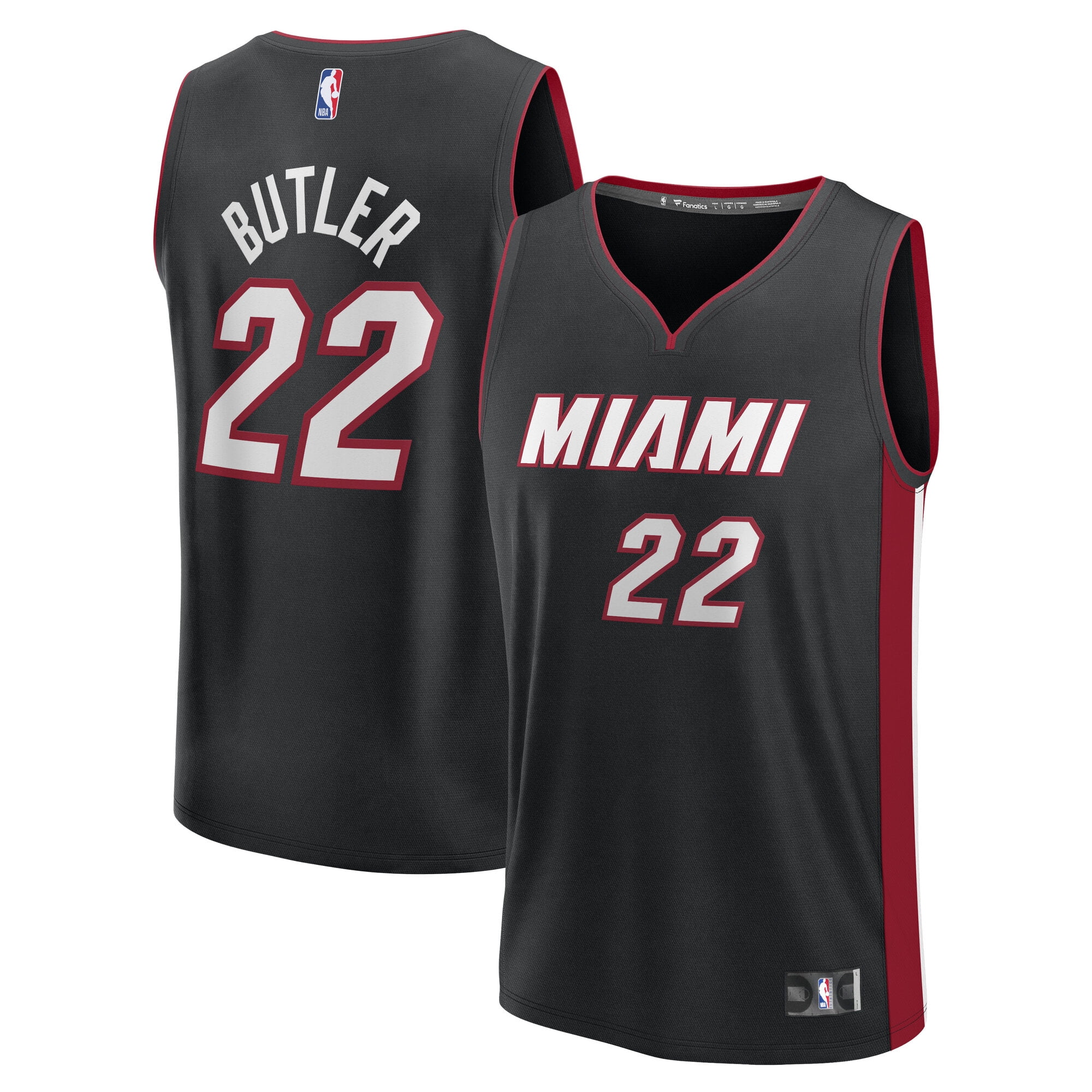 Youth Fanatics Jimmy Butler Black Miami Heat Fast Break Replica Player ...