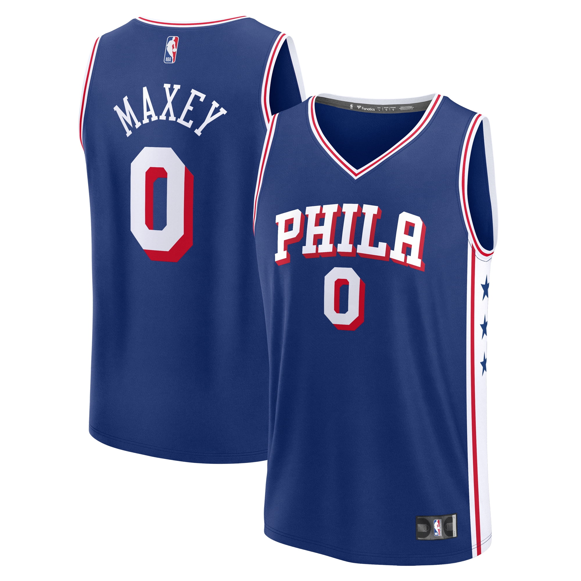 Youth Fanatics Tyrese Maxey Royal Philadelphia 76ers Fast Break Replica ...