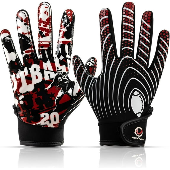 Youth Football Gloves, Super - Sticky Receiver Gloves for Kids Boasting ...