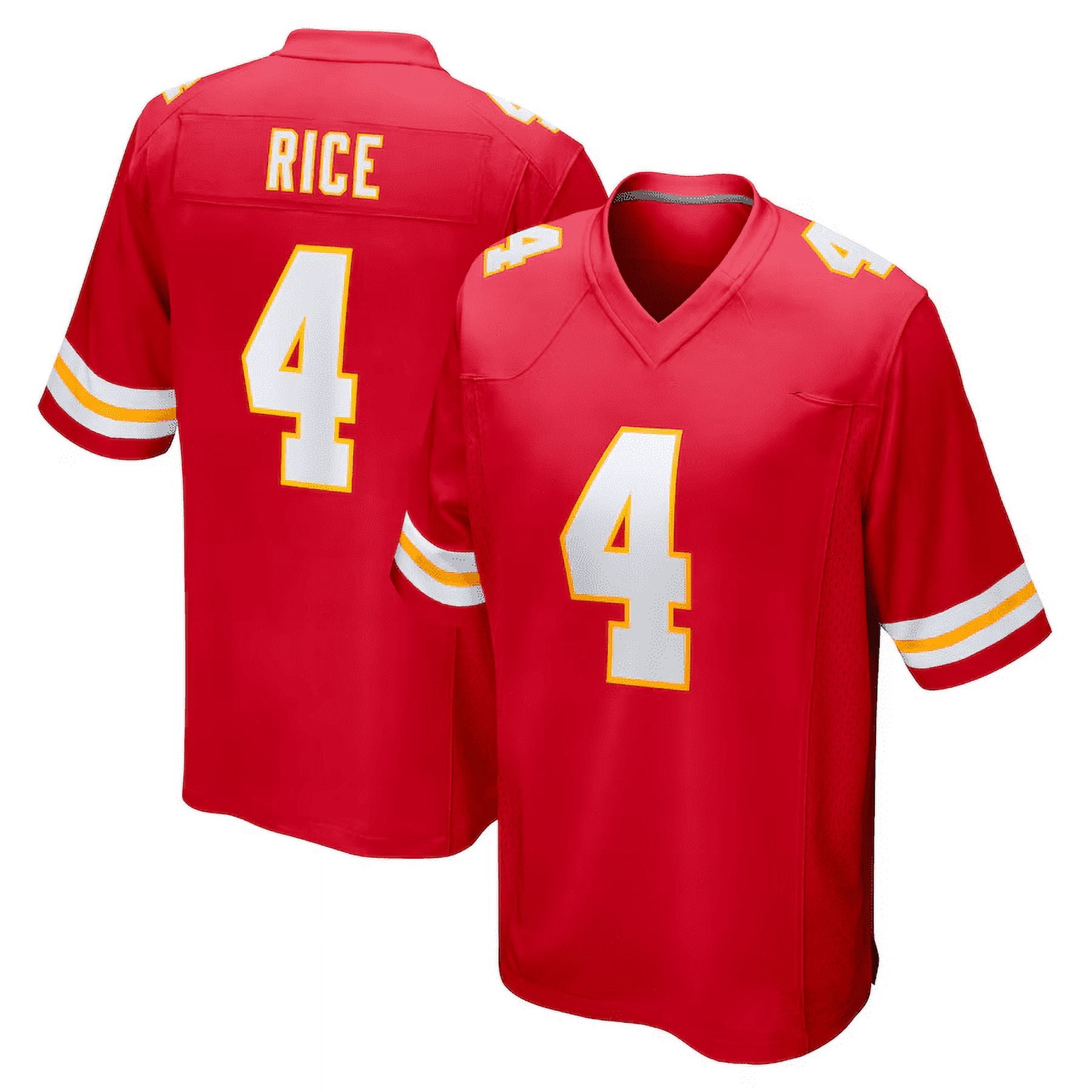 Youth Football Short Shirt Rashee Rice#4 Chiefs Team Name Number Fans ...