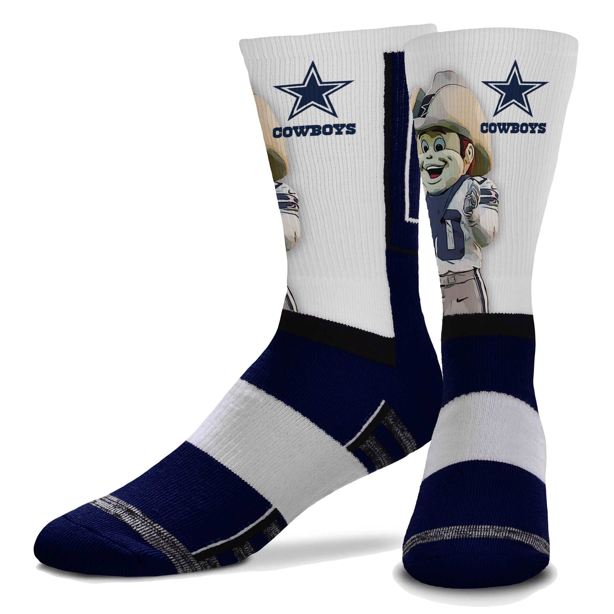 For Bare Feet Youth Dallas Cowboys Mascot Snoop Crew Socks, Moisture ...
