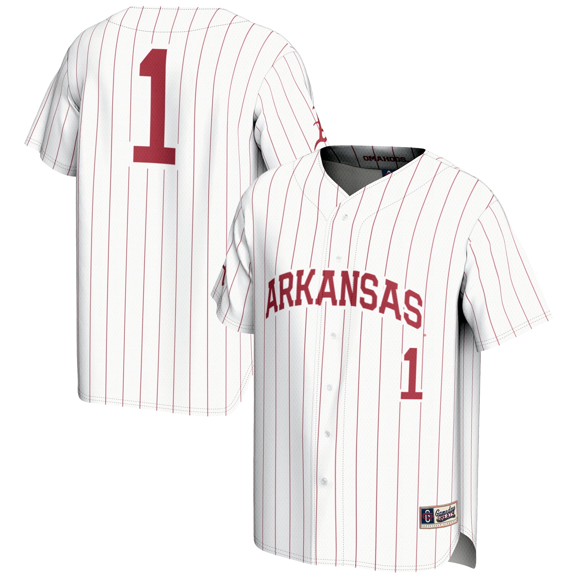 Gameday Greats Youth White Lightweight Baseball Jersey, Arkansas ...