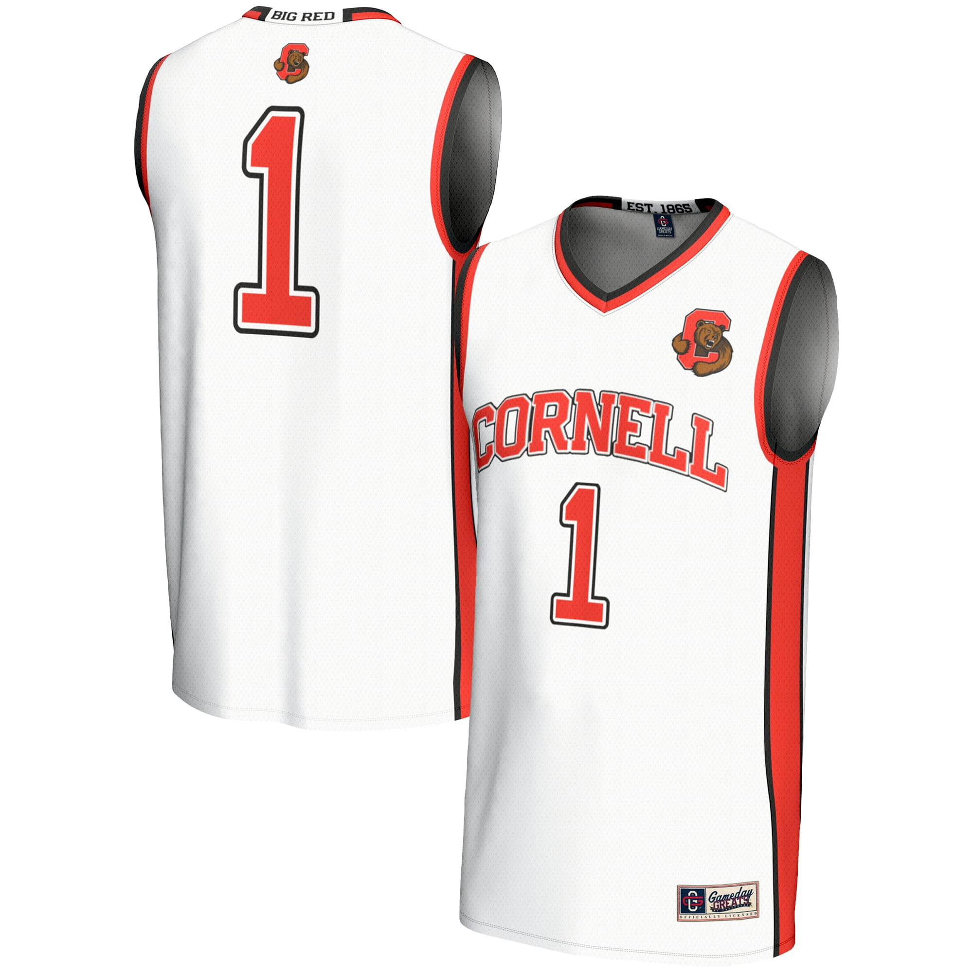 Youth GameDay Greats #1 White Cornell Big Red Lightweight Basketball ...