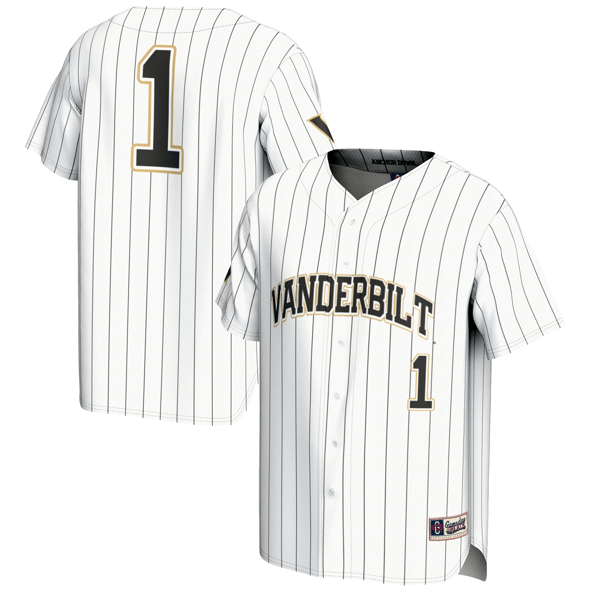 Youth GameDay Greats #1 White Vanderbilt Commodores Lightweight ...