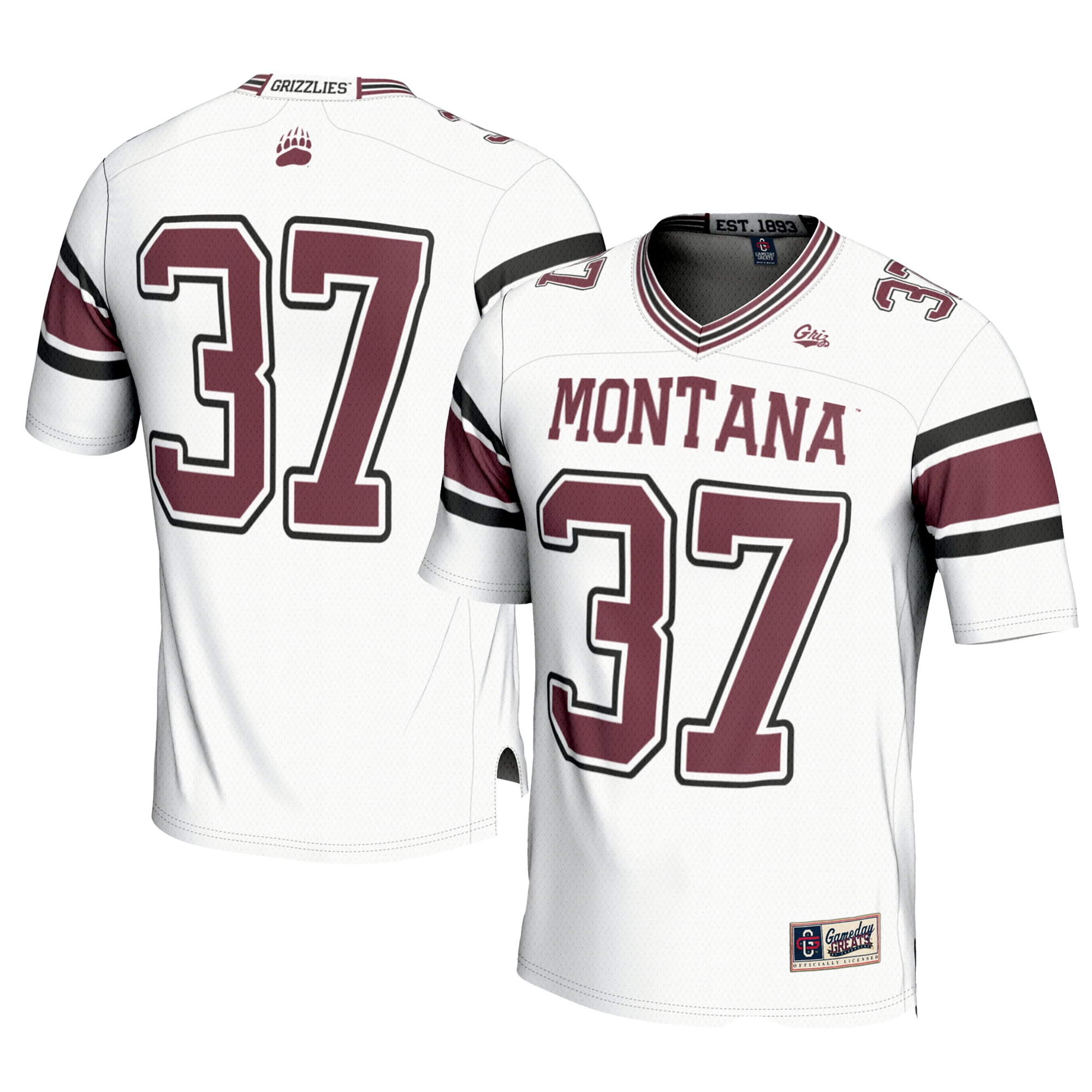 Youth GameDay Greats #37 White Montana Grizzlies Football Jersey ...