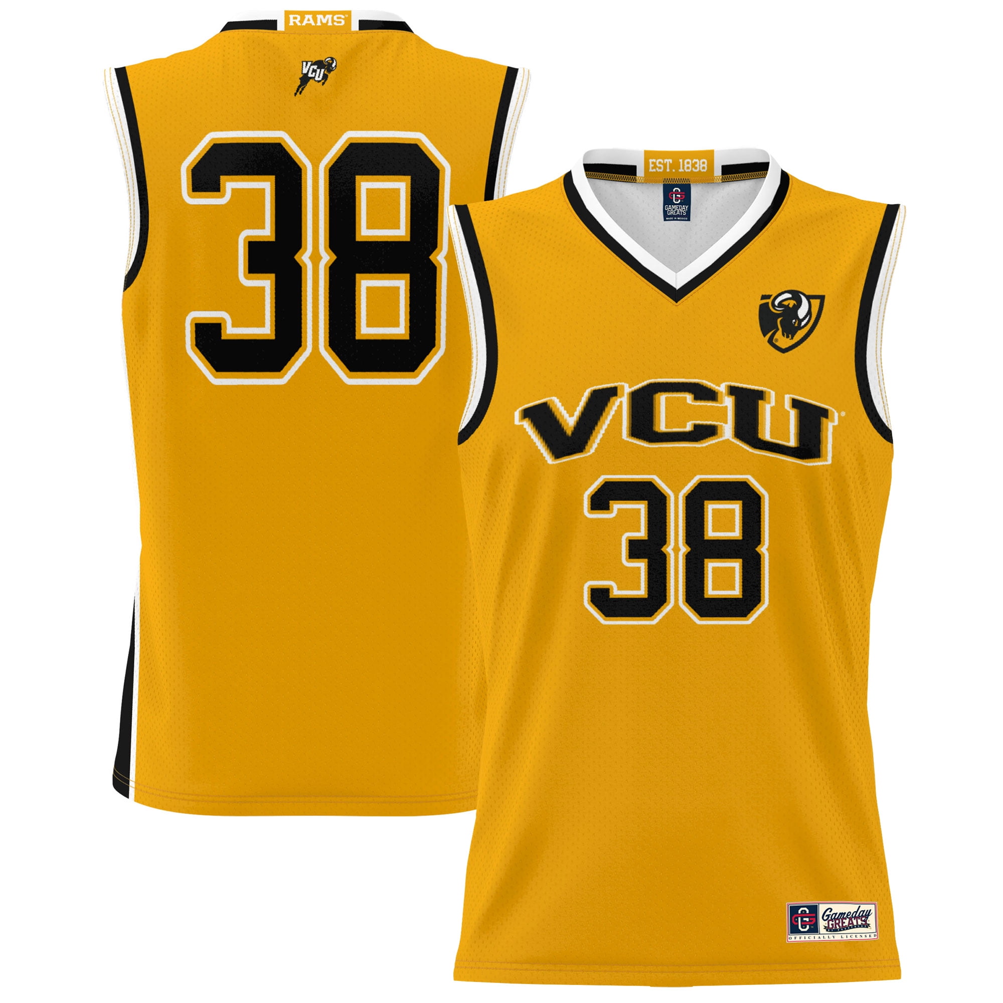 Youth GameDay Greats #38 Gold VCU Rams Lightweight Basketball Jersey ...
