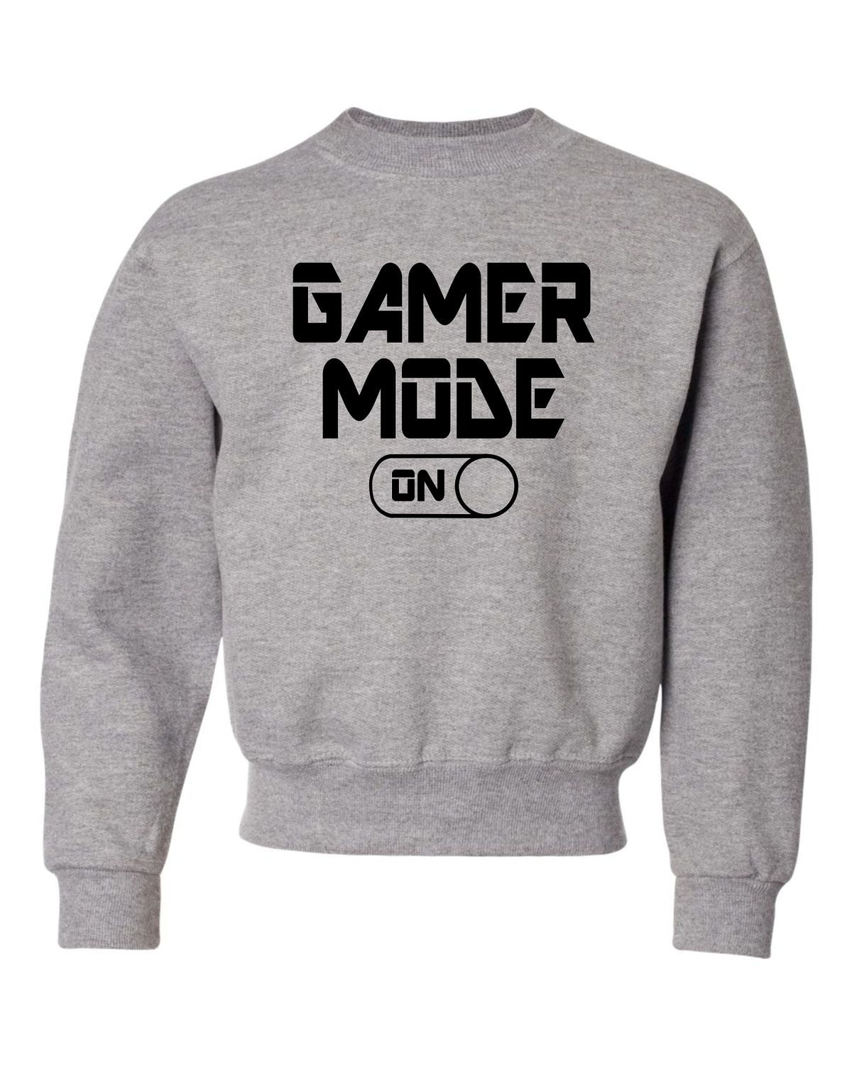 Youth Gamer Mode On Funny Gaming Crewneck Sweatshirt - Walmart.com