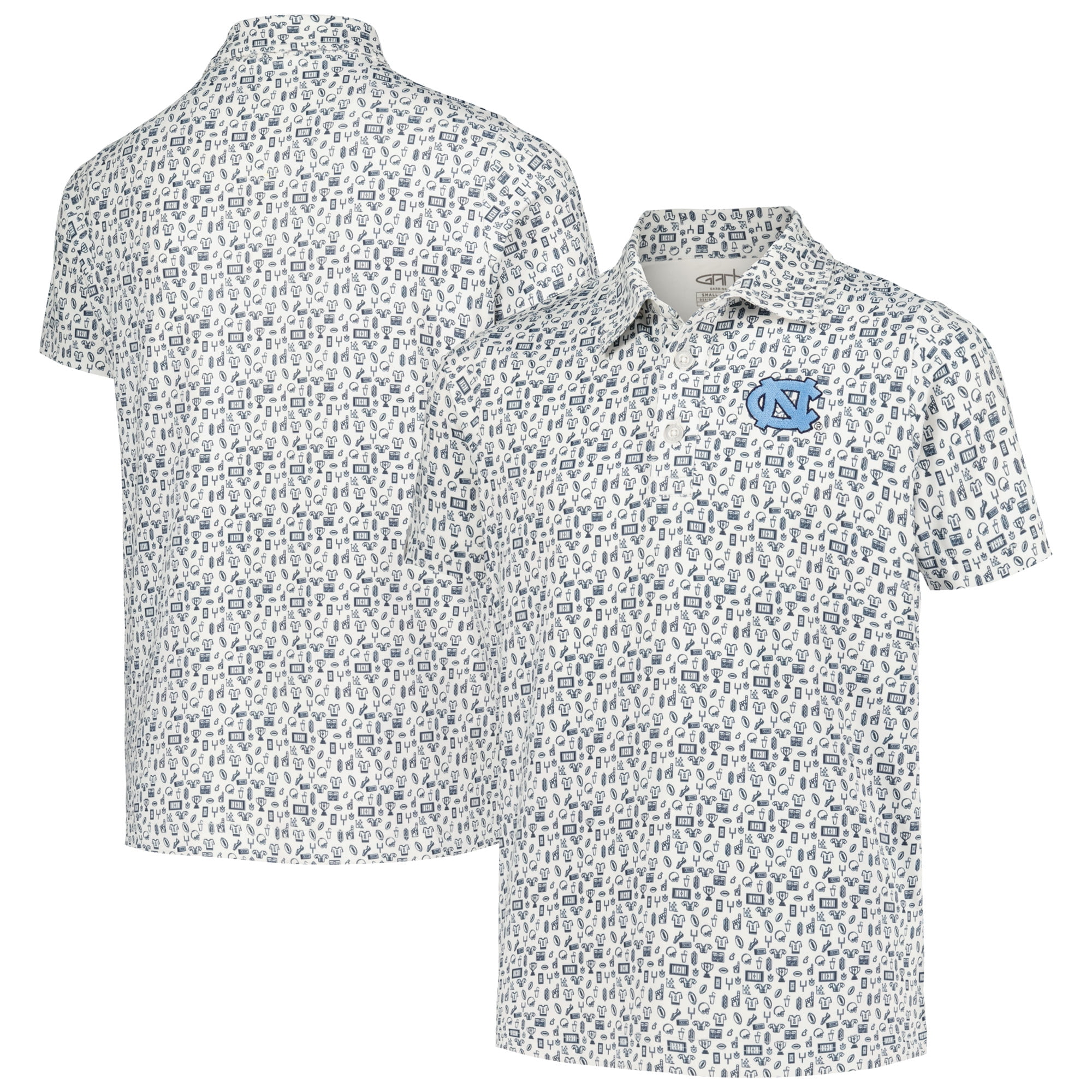 Youth Garb White North Carolina Tar Heels Allover Print Polo - Walmart.com
