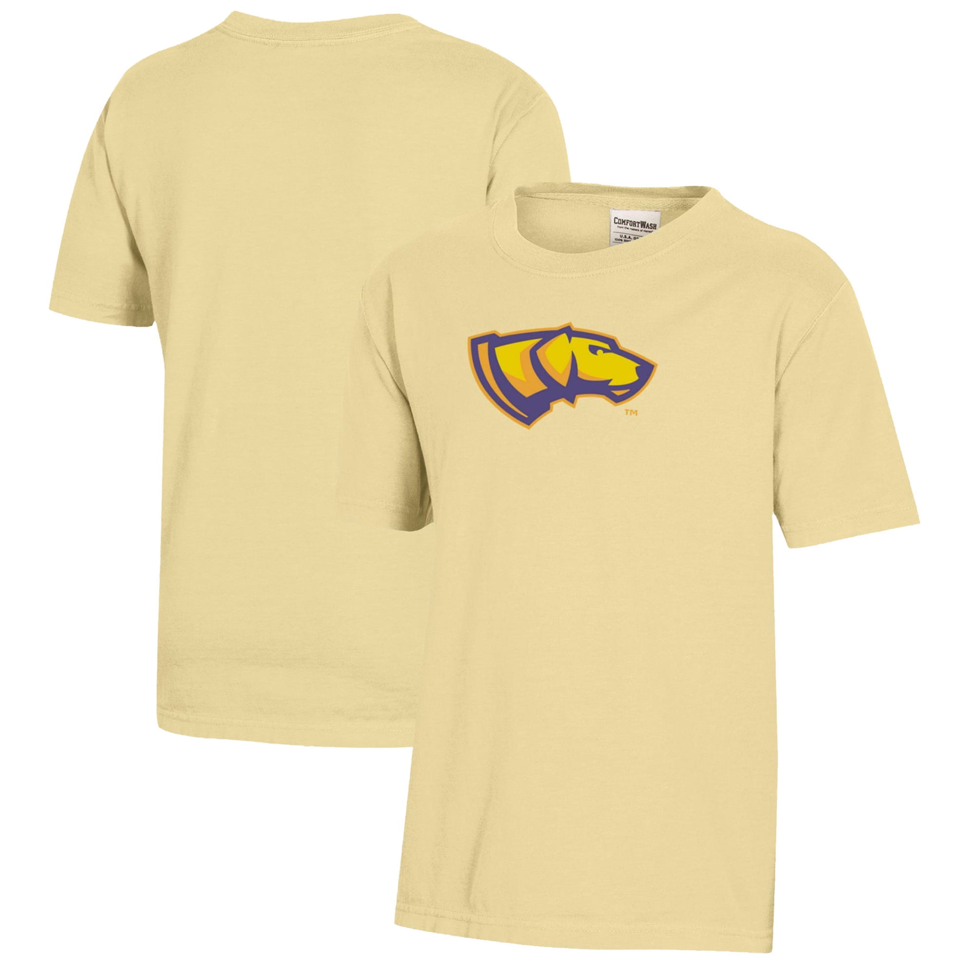 Youth Gold Wisconsin-Stevens Point Pointers Logo Comfort Wash T-Shirt ...