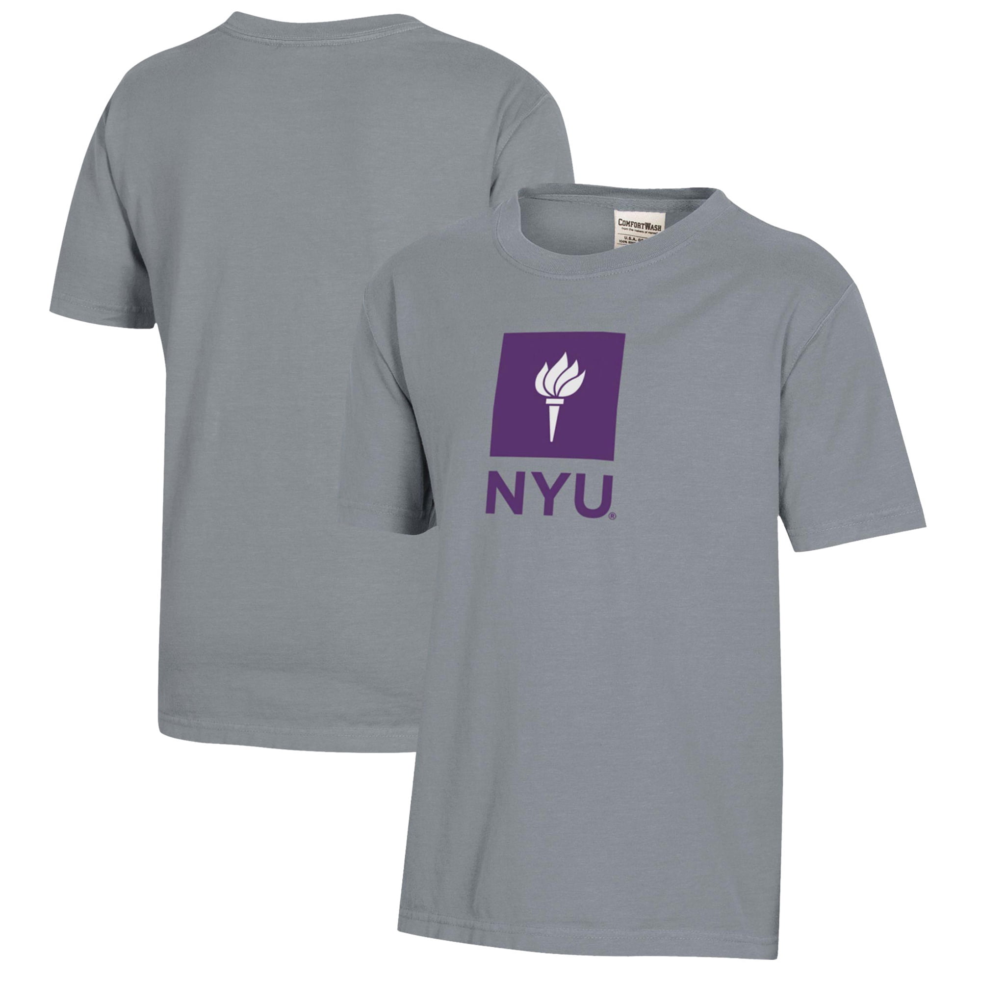 Youth Gray NYU Violets Logo Comfort Wash T-Shirt - Walmart.com