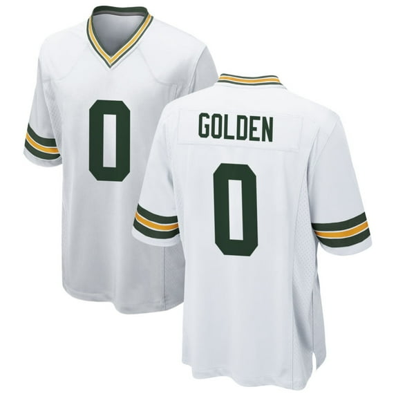 Youth Green Bay Golden 0 White Sports Player Game Stitched Name Number ...