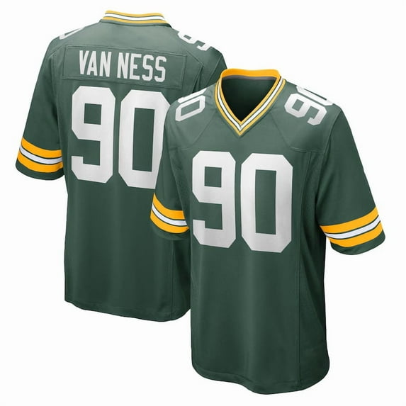Youth Green Bay Van Ness 90 Green Sports Player Game Stitched Name ...