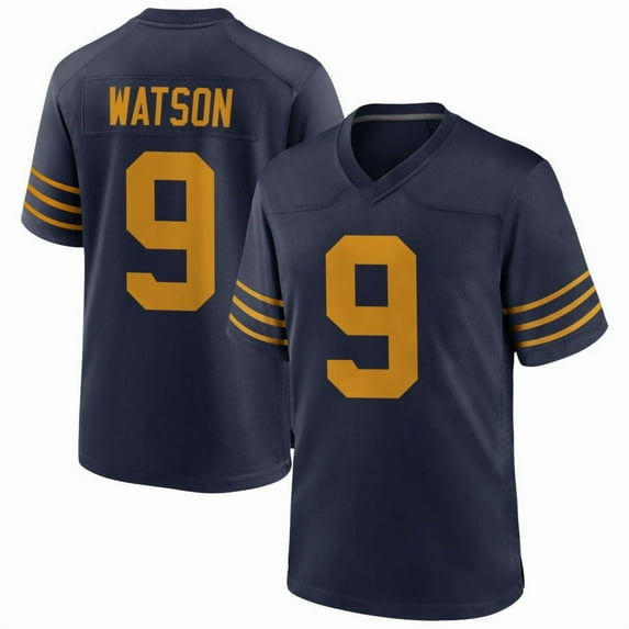 Youth Green Bay Watson 9 Navy Sports Player Game Stitched Name Number T ...