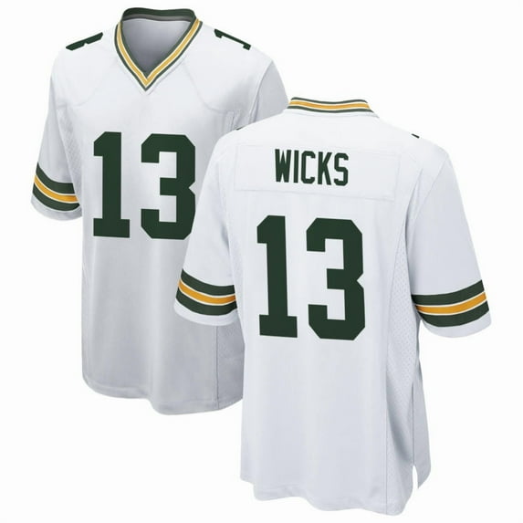 Youth Green Bay Wicks 13 White Sports Player Game Stitched Name Number ...