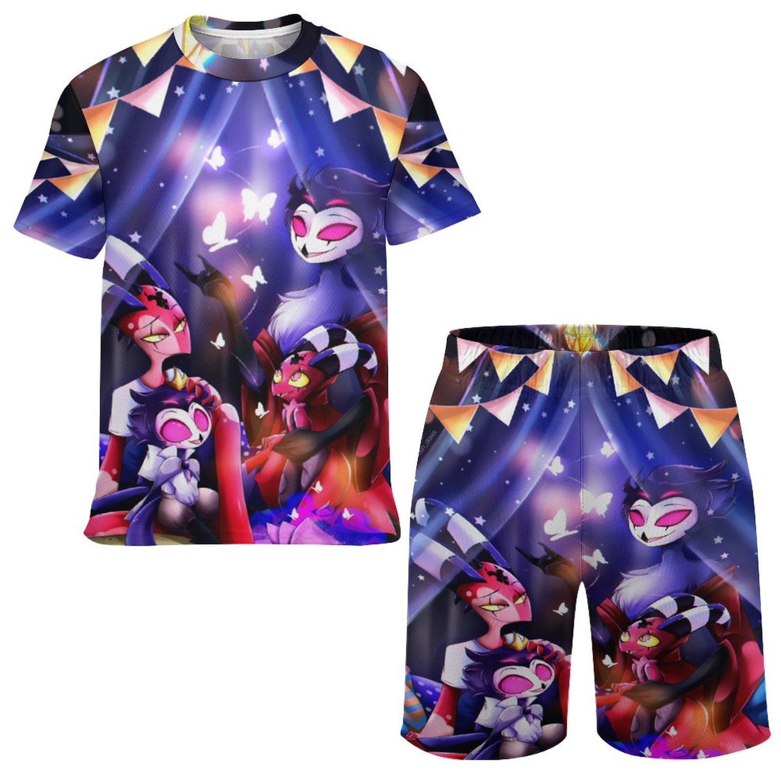 Youth Hazbin Hotel Helluva Boss Shirt Set Tee and Pants 3D Graphic ...