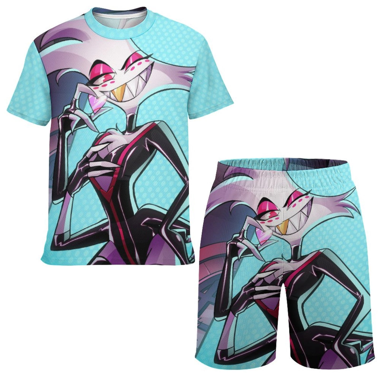 Youth Hazbin Hotel Helluva Boss Shirt Set Tee and Pants 3D Graphic ...
