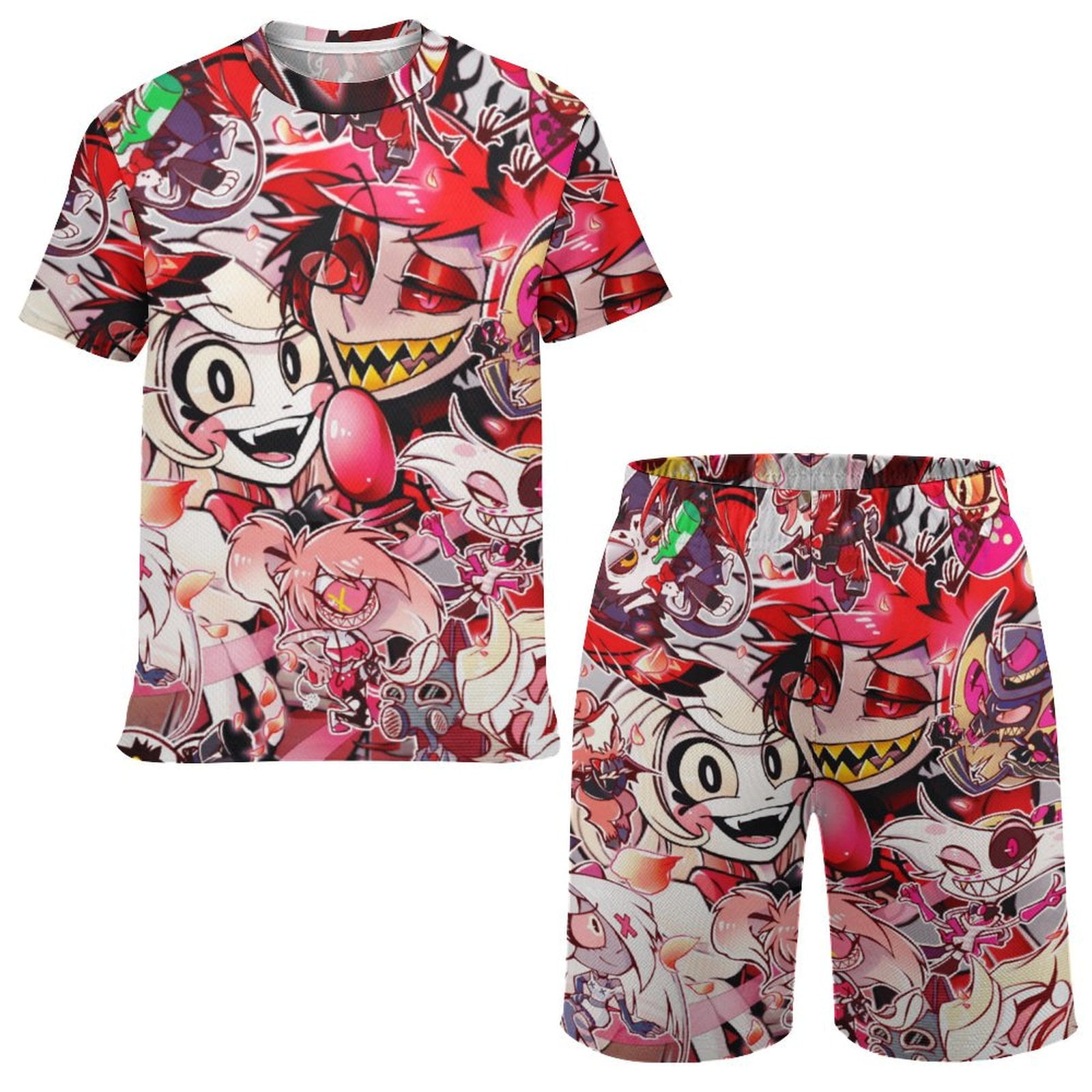 Youth Hazbin Hotel Helluva Boss Shirt Set Tee and Pants 3D Graphic ...