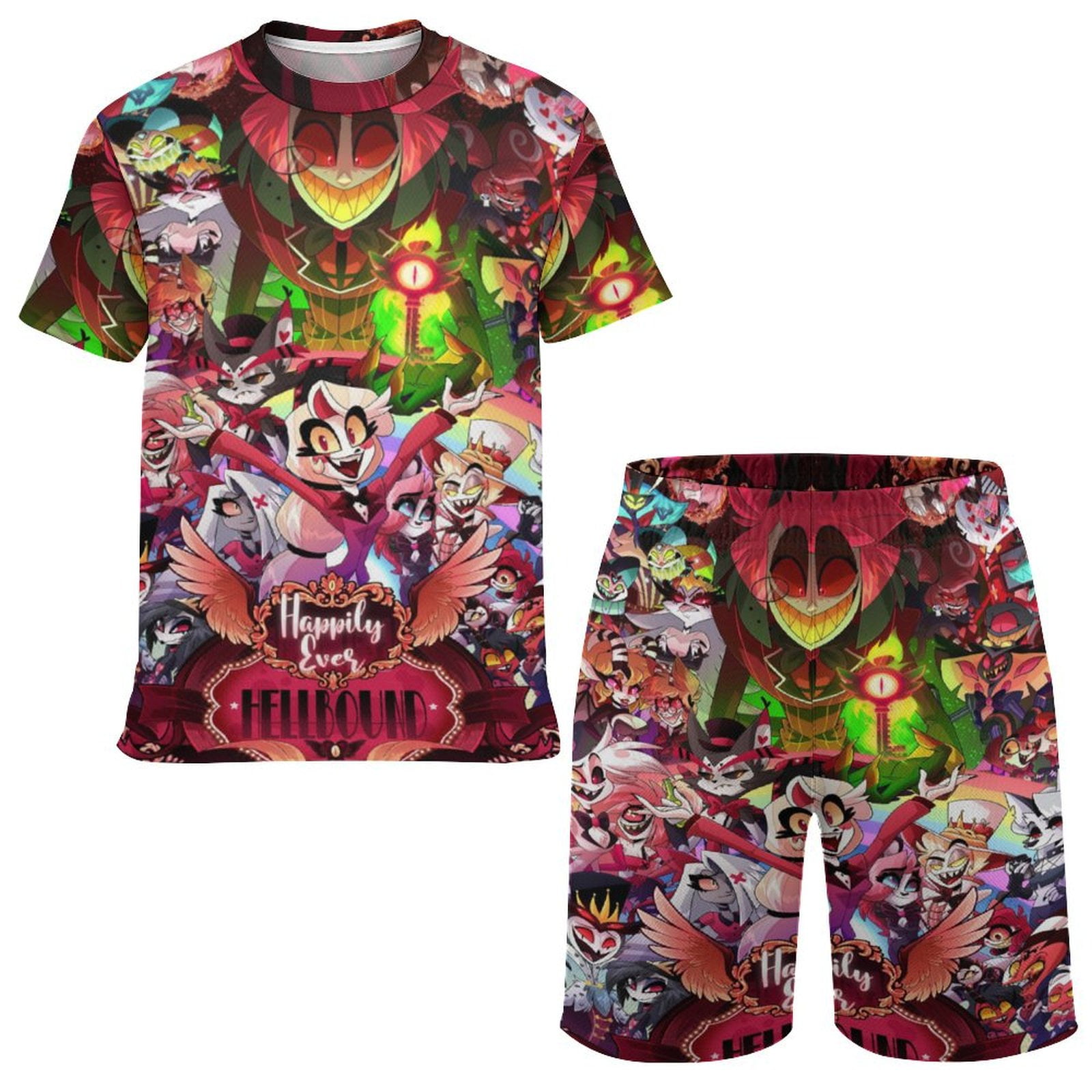 Youth Hazbin Hotel Helluva Boss Shirt Set Tee and Pants 3D Graphic ...