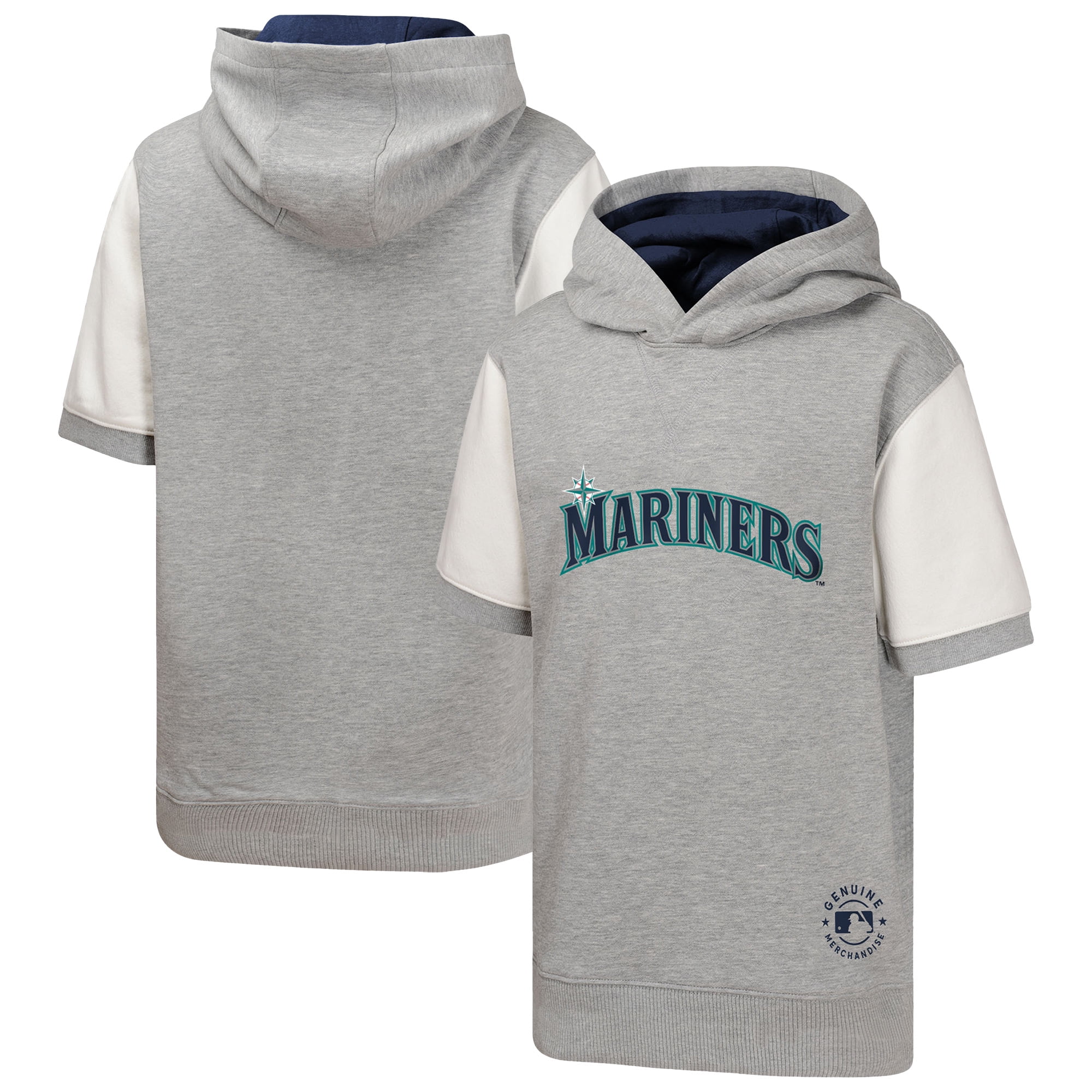 Youth Heather Gray Seattle Mariners Line Up Short Sleeve Pullover ...