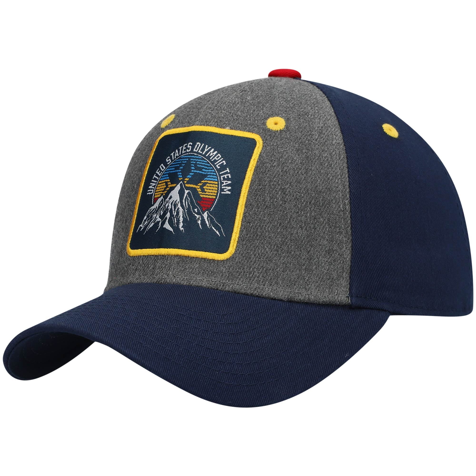 Youth Heathered Gray/Navy Team USA Snow Peak Patch Precurved Snapback ...