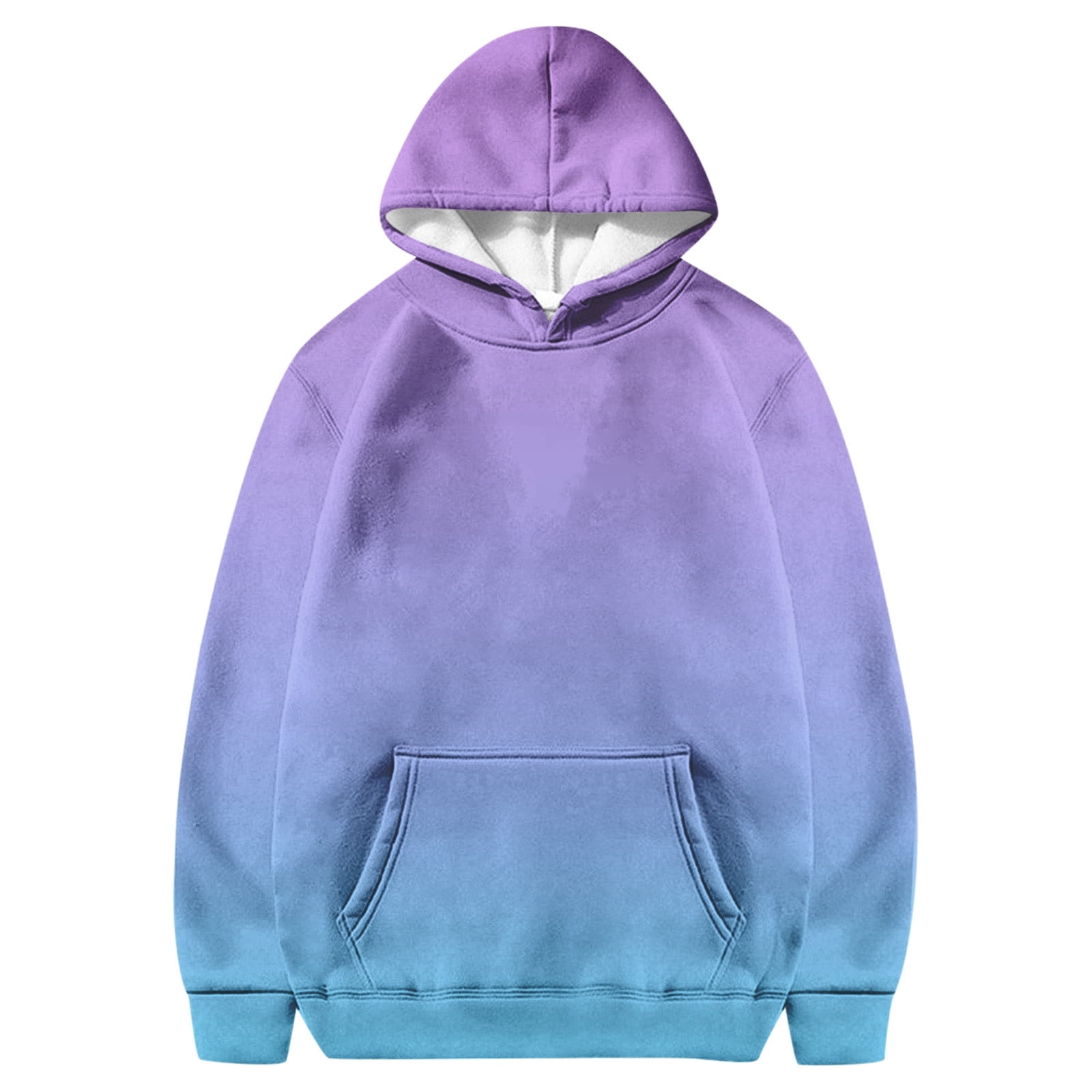 Youth Hoodies Gradient Color Hooded Oversized Long Sleeves Cute Loose ...