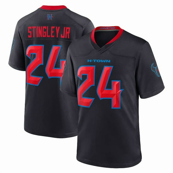 Youth Houston Stingley Jr 24 Navy Alternate Sports Player Game Stitched ...