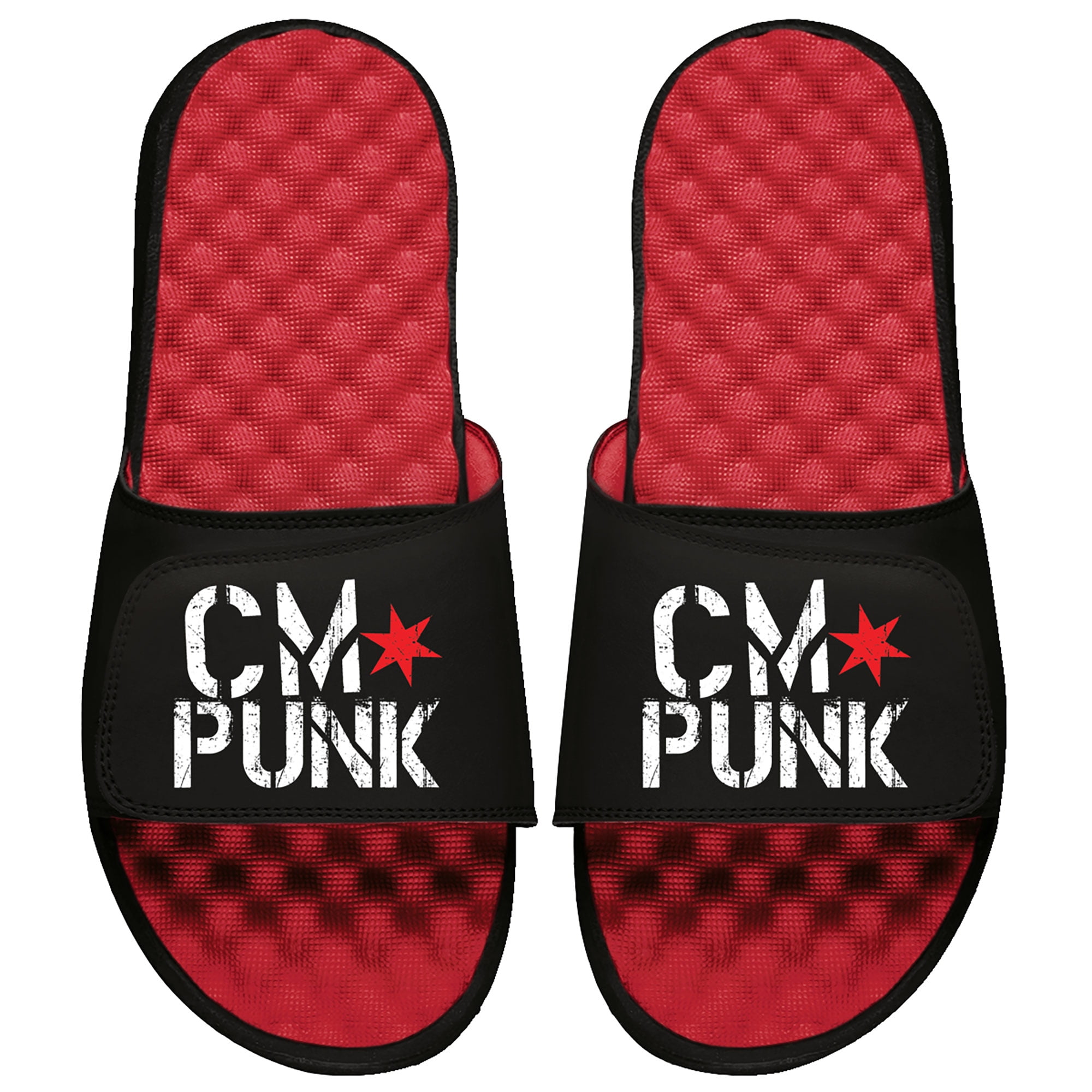 Youth ISlide Black CM Punk Stacked Logo Slide Sandals - Walmart.com
