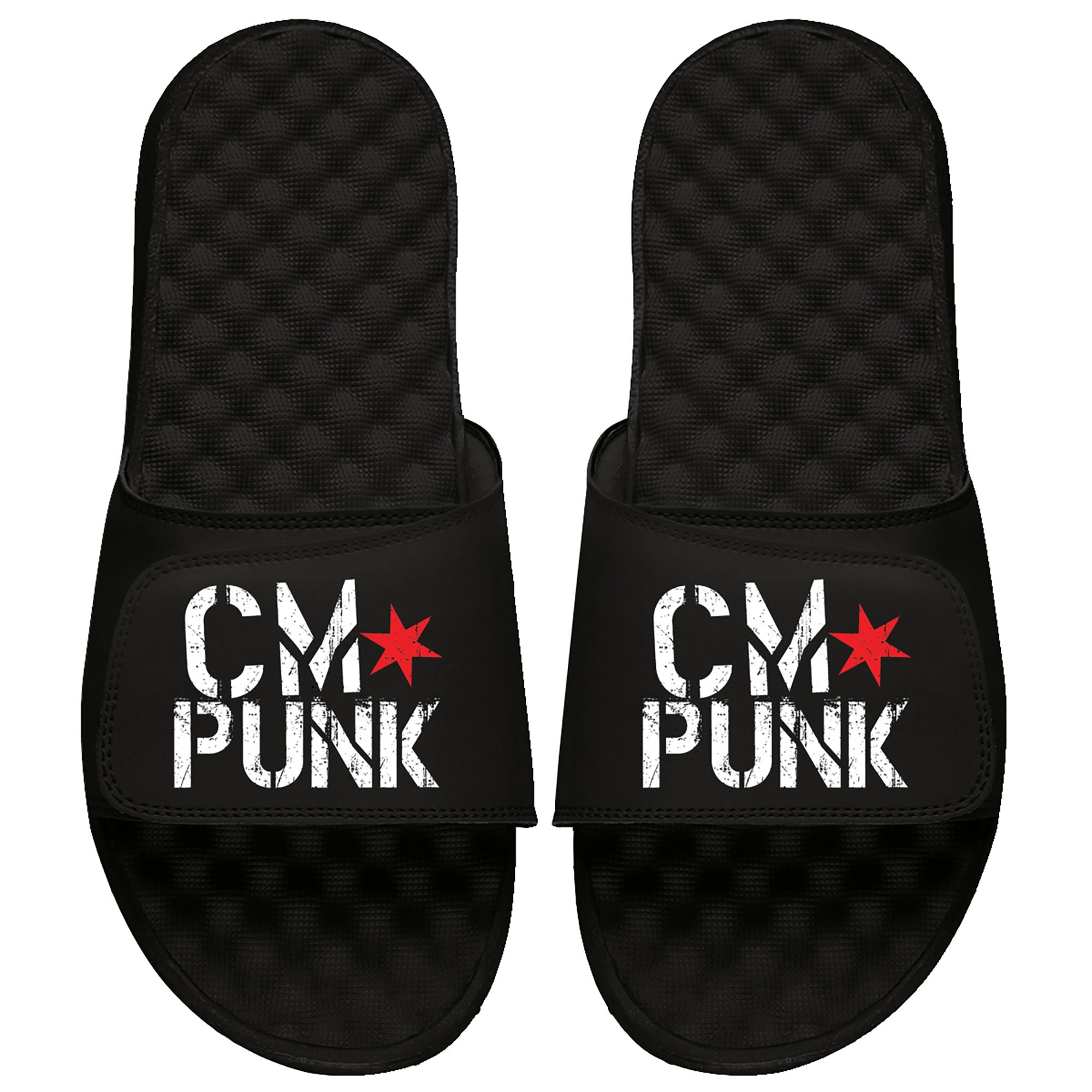 Youth ISlide Black CM Punk Stacked Logo Slide Sandals - Walmart.com