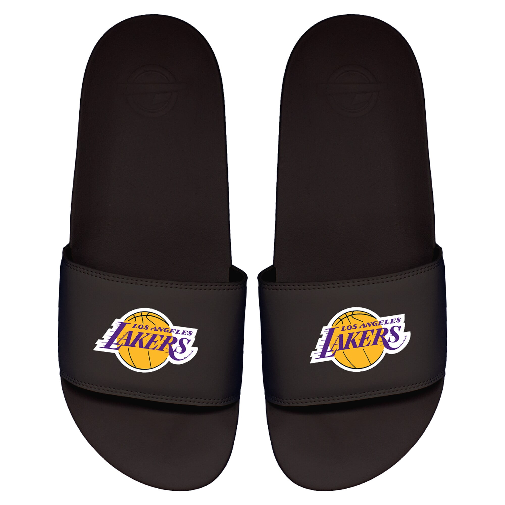 Youth ISlide Black Los Angeles Lakers Primary Logo Motto Slide Sandals ...