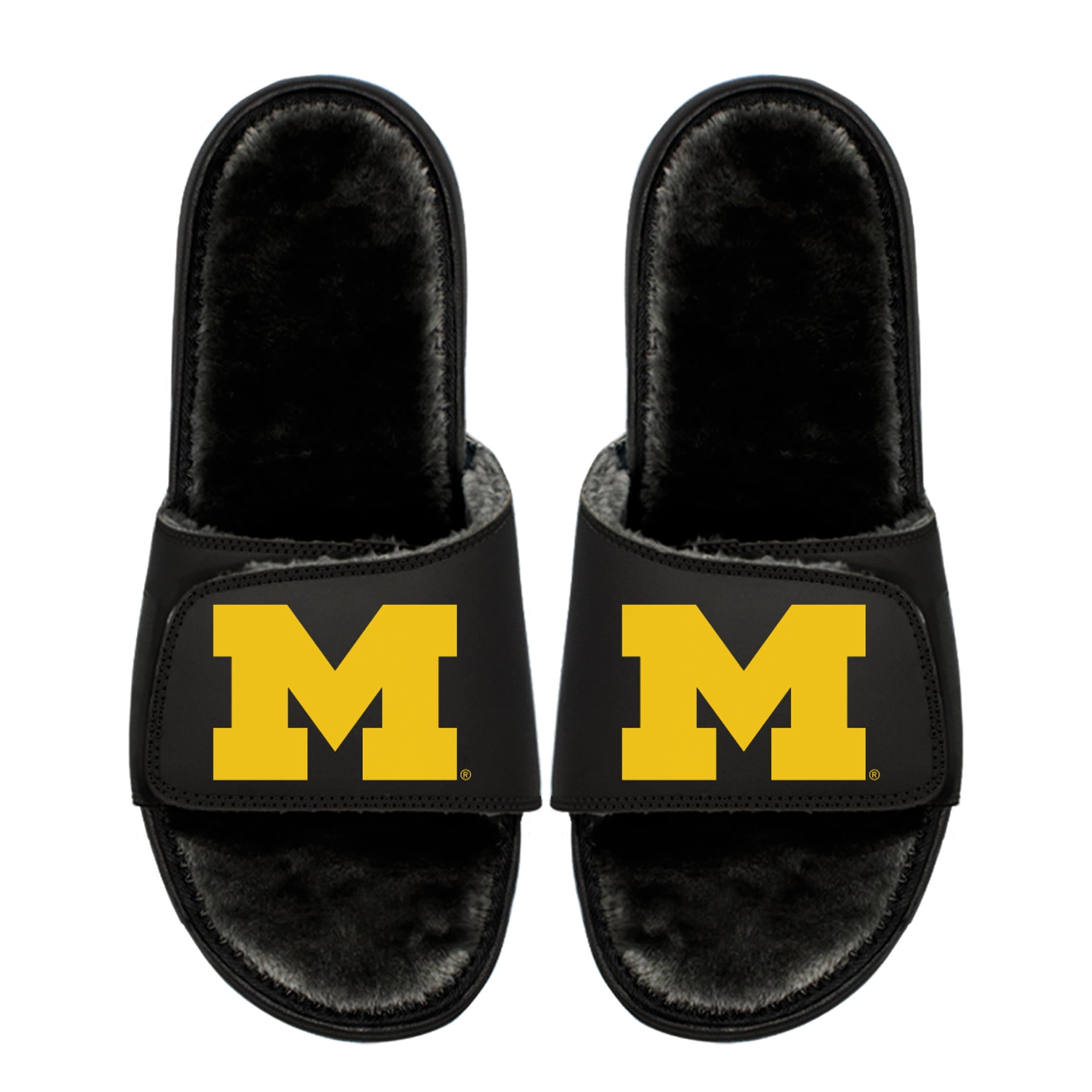 Youth ISlide Michigan Wolverines Logo Fur Slide Sandals - Walmart.com