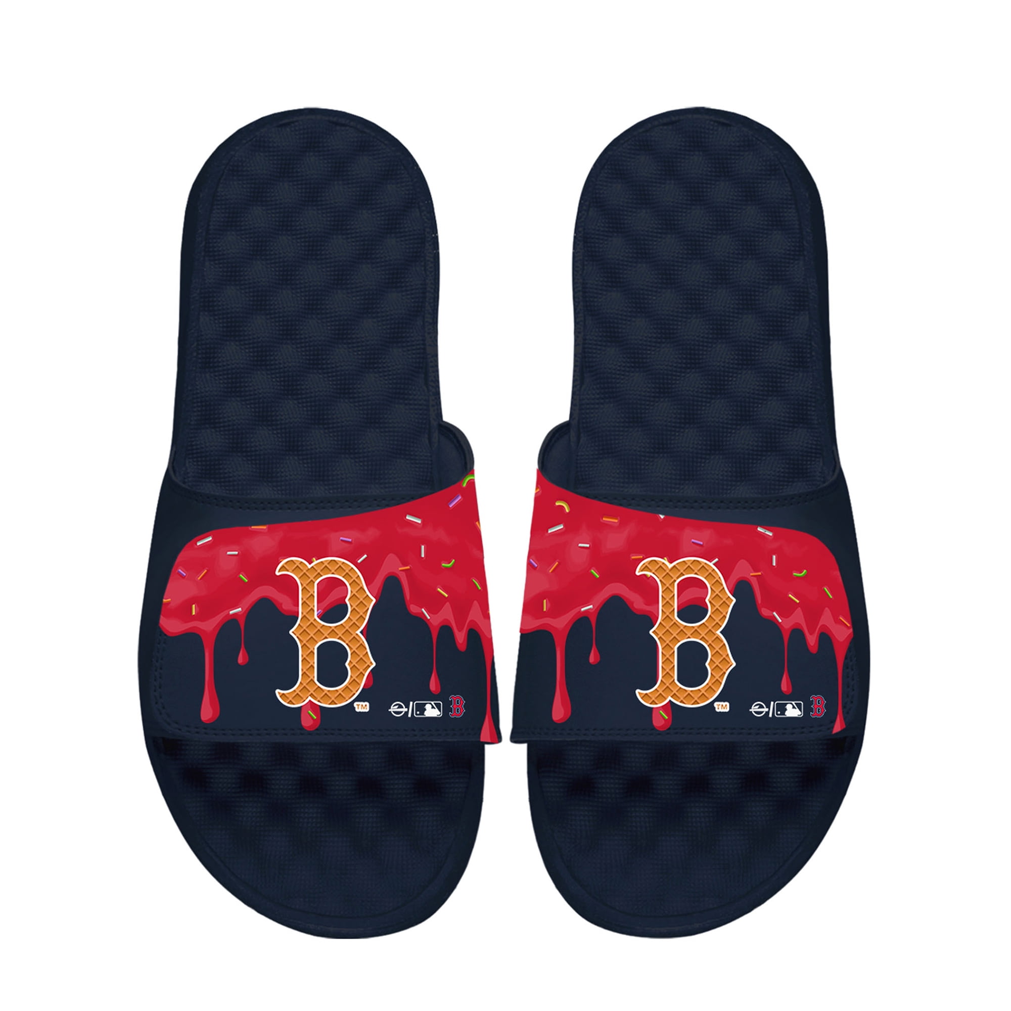 Youth ISlide Navy Boston Red Sox Ice Cream Drip Slide Sandals - Walmart.com