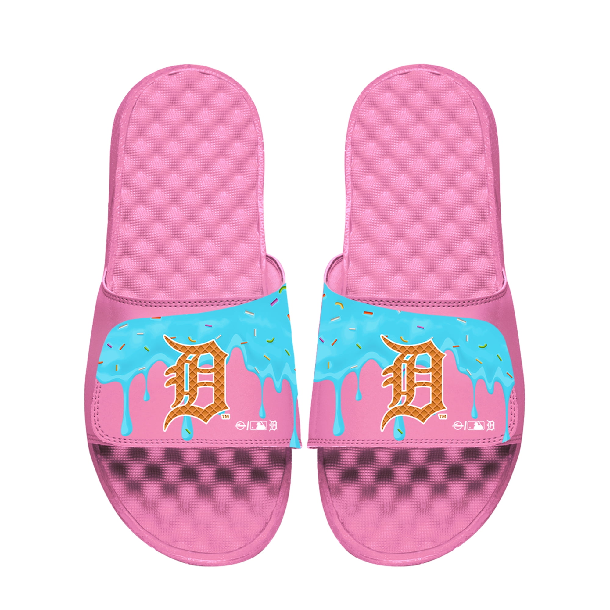 Youth ISlide Pink Detroit Tigers Ice Cream Drip Slide Sandals - Walmart.com