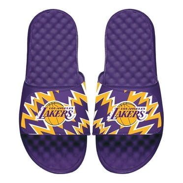 Youth ISlide Black Los Angeles Lakers Primary Logo Motto Slide Sandals ...