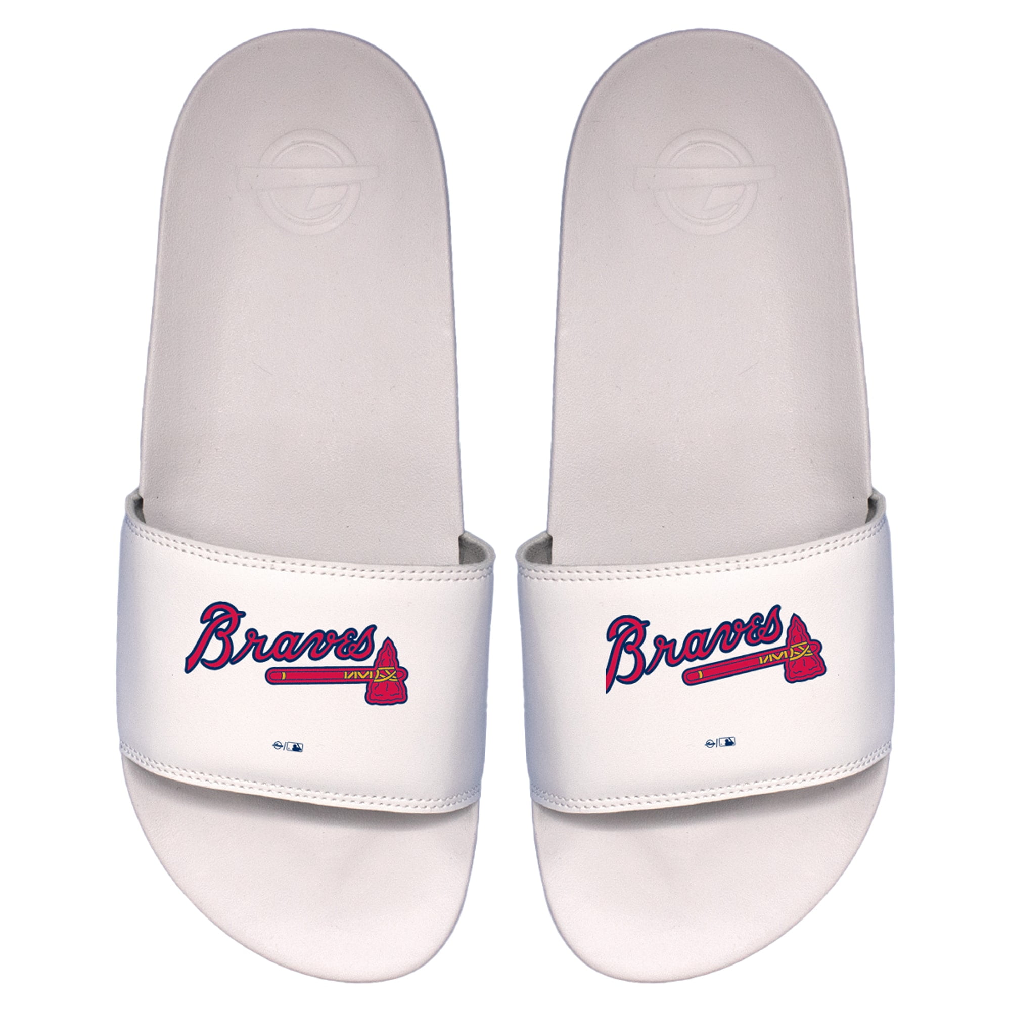 Youth ISlide White Atlanta Braves Primary Logo Motto Slide Sandals ...